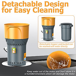 Eachbid 25L Grain Mill Grinder, 1300W Electric Grain Grinder Mill, Detachable 6.6 Gal Bucket & Hopper, with 5 Grinder Sieves+1Wrench, Feed Mill Dry Cereals, Corn Grinder, Wheat Grinder, Molino de Maiz