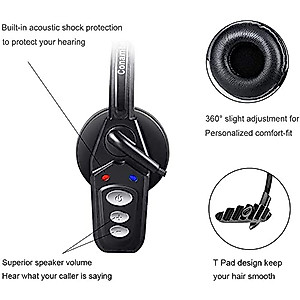 Conambo Bluetooth Headset V5.0, Pro Wireless Headset 16Hrs Talktime with Noise Cancelling Mic for Cell Phone iPhone Trucker Engineers Business Home Office -JBT800 (Black)