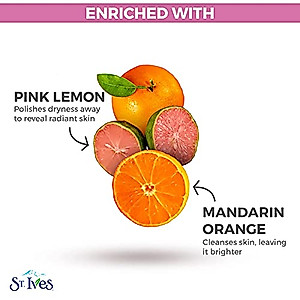 St. Ives Radiant Skin Face Scrub For Dull Skin Pink Lemon and Mandarin Orange Dermatologist-Tested Face Wash Scrub With 100 percent Natural Exfoliants 6 oz