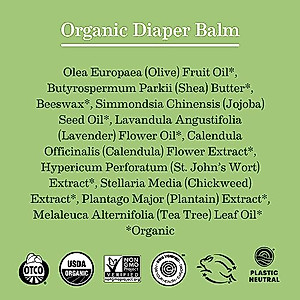 Earth Mama Organic Diaper Balm 2-Ounce | Diaper Cream for Baby | EWG Verified, Petroleum & Artificial Fragrance-Free with Calendula for Sensitive Skin