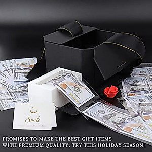 Money Pull Out Gift Box Luxury Flower Box wt Cash Box Insert Unique Gift for Wife Girlfriend Mother Friend Surprise Box for Birthday Thanksgiving Christmas Pranks for Adults
