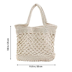 TENDYCOCO Hand-woven Straw Shoulder Tote Crochet Summer Beach Bag Woven Handbag & Purse Handmade for Women