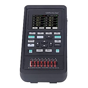 Multi Channel Temperature Detector, Temperature Data Recorder 100-240VAC Plug Type C Communication Over Temp Alarm High Accuracy for Electronics Testing(US Plug)