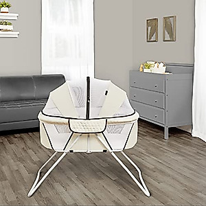 Dream On Me Day Dreamer 2-in-1 Convertible and Portable Bassinet, French White