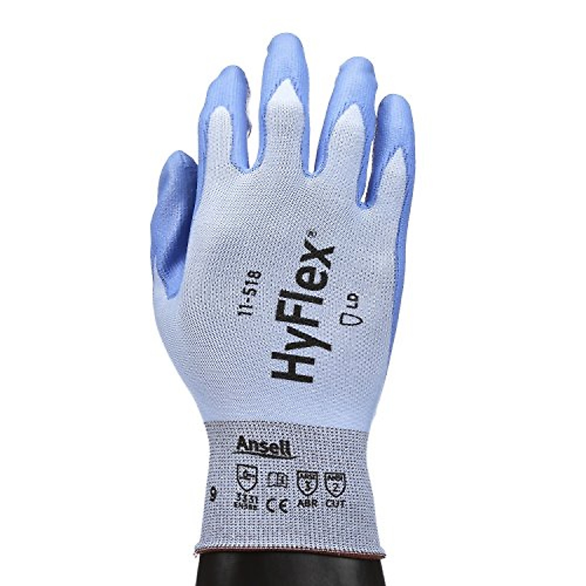 HyFlex 11-518 Cut Resistant Work Gloves for Men and Women in Nylon, Extra Thin, Working Glove for Mechanics, Automotive, Industrial or Home-improvement environment, Blue, Size Small (12 Pairs)