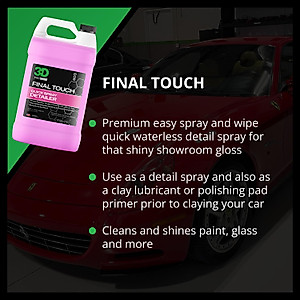 3D Final Touch Quick Detail Spray - Easy Spray On, Wipe Off Showroom Shine 1 Gallon