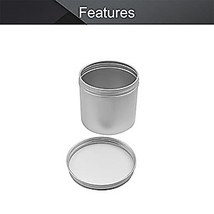 Othmro 1Pcs Round Aluminum Cans Tin Can Screw Top Metal Lid Containers 250ml/8.3 oz, 75 * 70mm (D*H) Silver Color Aluminum Containers for Lip Balm, Crafts, Cosmetic, Candles