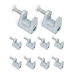 QWORK Beam Clamp, 10 Pcs 3/8" Zinc Plated Iron Safety Beam Clamp, 13/16" Jaw Opening