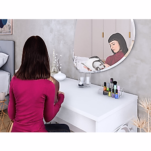 ums Makeup & Jewelry Organizer - Clear Makeup Organizer and Storage for Vanity, Acrylic Makeup Holder for Countertop with 9-Compartment, Small Cosmetic Tray for Brush and Lipstick