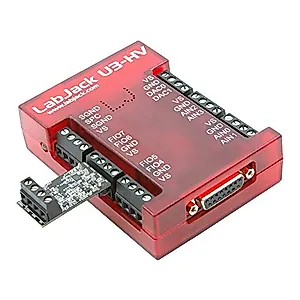 U3-HV USB DAQ Device with 4 Dedicated High-Voltage (±10V) Analog Inputs, 12 Flexible I/O for Analog and Digital Data Acquisition of Sensors, Controlling Relays, Automation and Timers