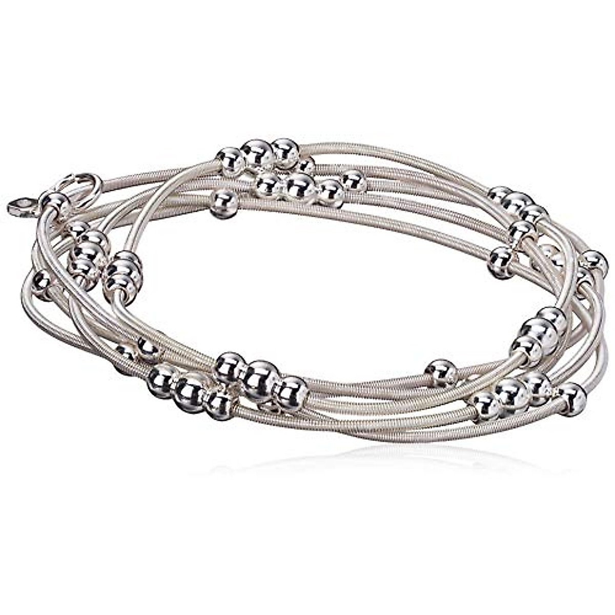 NINE WEST Women's Ignite The Night Silvertone 5 Row Stretch Bracelet