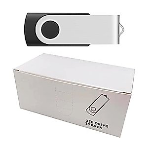 Enfain USB 2.0 4GB Flash Drives Bulk Small Capacity Thumb Drives 25 Pack (Black)