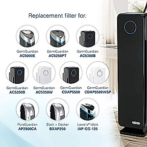 germguardian Guardian Technologies FLT50004PK FLT5000 HEPA Replacement Filter C, AC5000E, AC5250PT, AC5350B, AC5350BCA, AC5350W, AC5300B Air Purifiers, 4 pack