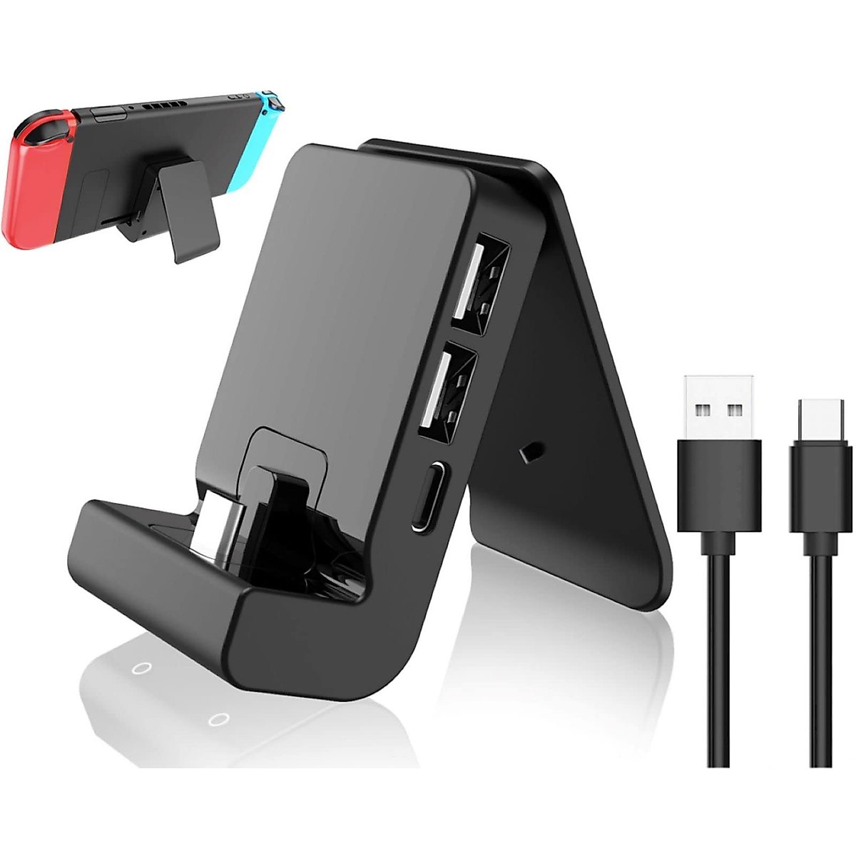 Switch TV Docking Station for Nintendo,Switch OLED Dock, Portable Adjustable Charging Dock 4K HDMI USB 3.0 Port Replacement with USB C Charging Cable for Official Nintendo Switch and Newest OLED Model