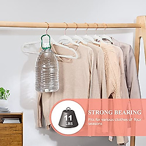 HOUSE DAY Clear Skirt Hangers 12 Pack and White Velvet Hangers 50 Pack, Closet Hangers Set, College Dorm Room Essentials