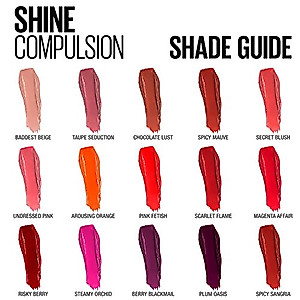 Maybelline New York Color Sensational Shine Compulsion Lipstick Makeup, Magenta Affair, 0.1 Ounce