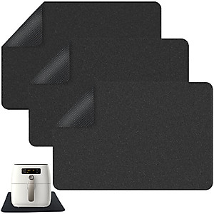 Advantez Heat Resistant Mat for Air Fryer, 3 Pcs Kitchen Appliance Sliders and Non-slip Mat, Kitchen Counter Mat, Reusable Counter Protectors for Air Fryer Stand Mixer Coffee Maker Microwave Steamer