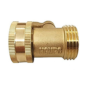 HQMPC Garden Hose Shut Off Valve 3/4" GHT Water Hose Shut Turn Off Valve Heavy Duty Hose On Off Valve Brass Shut Off Valve Hose Ball Valve 2 Pack with 4Pcs Washers