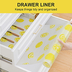 Cooyes Shelf Liner for Kitchen Cabinets, Non Adhesive Drawer Liner, Washable Non Slip Cabinet Liner, for Kitchen Cabinet, Drawer, Shelves, Refrigerator Liners (17.7 x 79 Inch)
