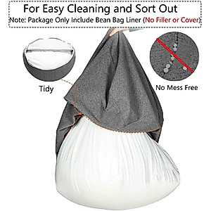 Jayen Bean Bag Liner Inner with Long Opening and Metal Zipper - Easy Replace and Clean (No Filling or Cover)