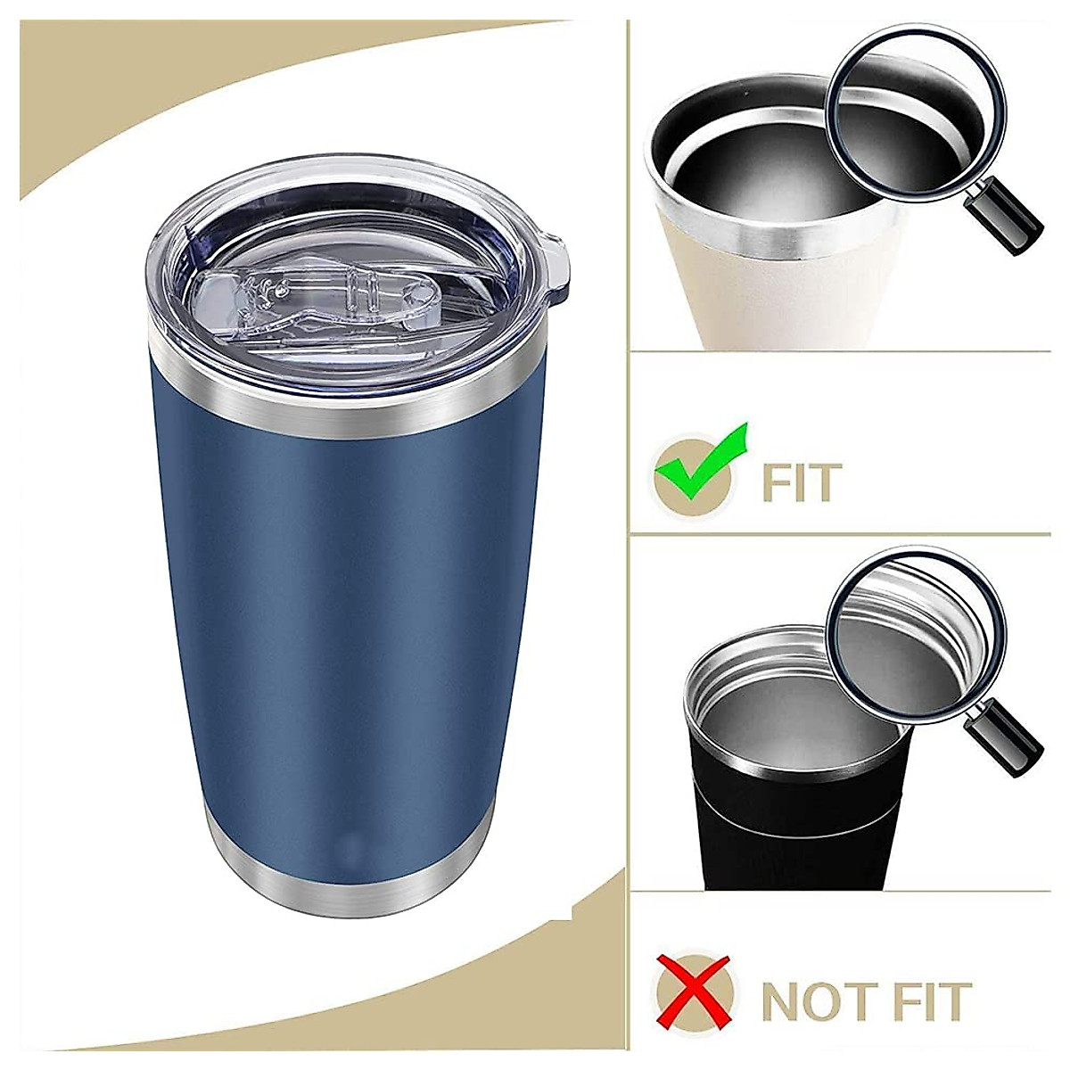20 oz Tumbler Lids Compatible with Yeti 20 oz Tumbler Replacement Lid 10 oz Lowball, 10 oz Mug and Other Tumblers(1 Pack)
