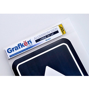 Grafkën: MG1080 Aluminum Sign LARGE 24 in x 6 in: RESTROOMS. ARROW DOWN (black/white) Style 1 (PREVIOUS MODEL)