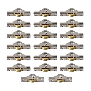 RDEXP Sliding Roller Wheel 20mm Diameter Slotted Wheel for Wardrobes Cabinet Bookcases Door Window Set of 20