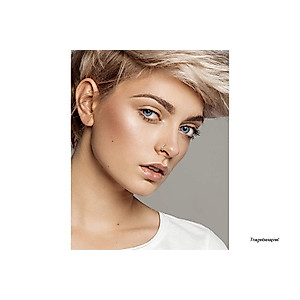 PIERCINGLINE 20G Surgical steel 316L nostril piercing jewelry | 3 BIG CRYSTALS | nose stud L-shaped