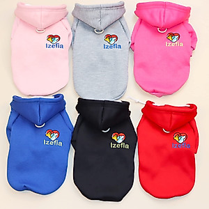 Izefia Dog Hoodie Dog Hoodies Clothes Apparel Fleece Dog Sweater Winter Sweatshirt Warm Cotton Loop Basic Dog Hoodie for Small Dog Puppy Cat Red XL