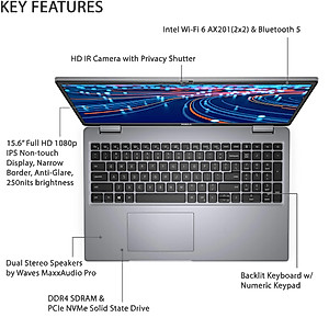 Dell Newest Latitude 5520 Business Laptop, 15.6" FHD IPS Anti-Glare Display, i5-1145G7 vPro, 32GB RAM, 512GB SSD, IR Camera, Backlit Keyboard, WiFi 6, Thunderbolt 4, Win 11 Pro