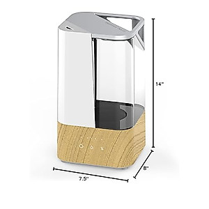 Sharper Image UHS2-SI Ultrasonic Humidifier with 1.5 Gallon Tank, 3 Levels of Warm or Cool Mist, Auto Shut, White, UHS2-SI – 1.5 gallon