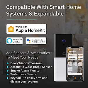 Abode Iota All-in-One Security Kit with Integrated Camera, Alarm, Key Fob, Motion & Door/Window Sensors - DIY Installation - Optional Professional Monitoring - Works with HomeKit, Alexa & Google Home