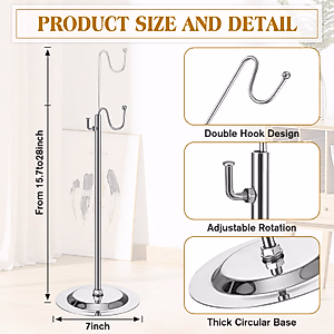 Therwen 6 Pcs Bag Display Stands Purse Display Stand Adjustable Height Handbag Holder for Home Boutique Store Counter Retail(Silver)