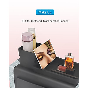 Silicone Couch Cup Holder, VIENFUT Anti-Spill Anti-Slip Sofa Armrest Tray BPA-Free, Dirt-Resistant Silicone Couch Arm Tray for Remote, Snacks, Cellphone and iPad, Gift for Family, Friend (Black)