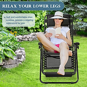 Zero Gravity Chair Cushion for Foot Rest, COITEK Long 15.9in Chair Footrest Cushion for Universal Folding Reclining Patio Chairs Outdoor Patio Lawn Camping Use