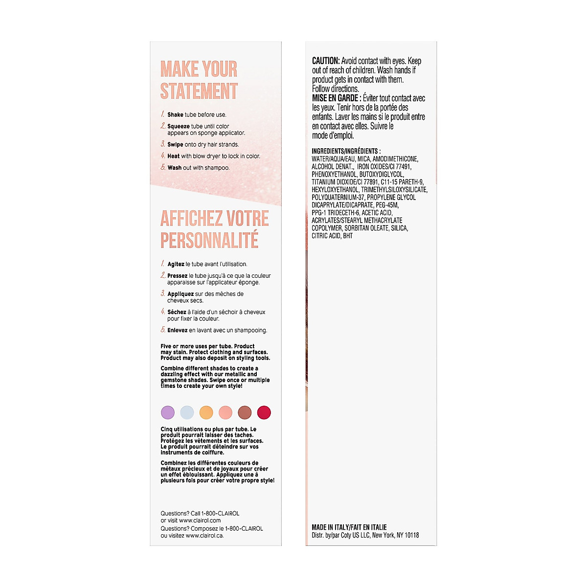 Clairol Color Crave Temporary Hair Color Makeup, Shimmering Rose Gold Hair Color, 1 Count