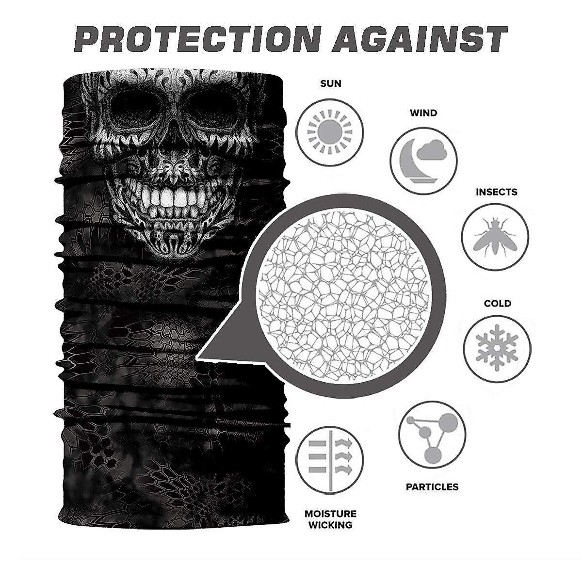 Seamless Neck Gaiter Shield Scarf Bandana Face Mask Seamless UV Protection for Motorcycle Cycling Riding Running Headbands