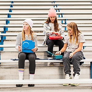 Omie OmieBox UP bento box for kids | Insulated lunch box | Leak proof thermos food jar | Cooler ice pack | 2 Compartments (Cosmic Blue), 12 Ounces