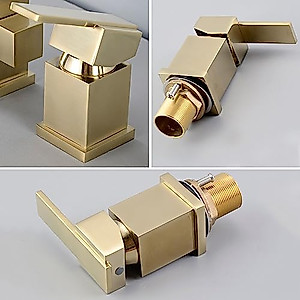 WuDLi Bath Mixer Tap with Shower Attachment, Mixer Shower Taps for Bath, Bathtub Mixer Tap with Handheld Shower 3 Hole