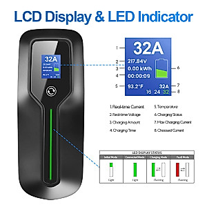 astoneves Level 2 EV Charger, 220V 16/24/32 Amp 7.68kW Current Switchable Electric Vehicle Charger with Type 1 & NEMA 14-50 Plug for SAE J1772 Standard EV Cars (20ft Cable)