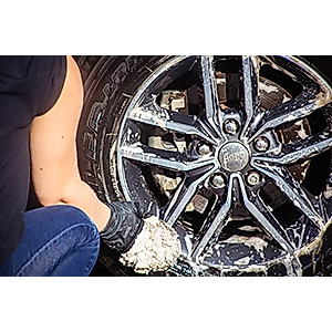 Maxshine Microfiber Wash Mitt Finger Wheel Car Wash Mitt and Dusting Mitt for Car Detailing, 2pcs/Pack Car Wash Glove for Small Areas, Car Detailing Accessories and Supplies