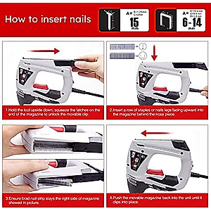 KeLDE Electric Staple/Nail Gun Kit, Braid Nailer, 120V Corded Power Stapler Set, Includes 900pcs T50 Staples and 300pcs 15mm Nails