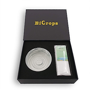 Bicrops Ceramic Shaving Soap Bowl For Men, Non-slip Handle, Wide Mouth, Large Capacity, Easier to Lather-White& Black