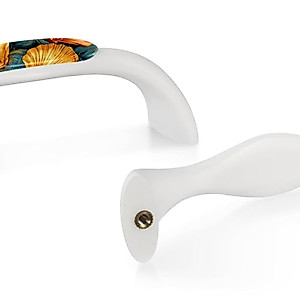 RODAILYCAY Shell 4 Packs Kitchen Drawer Pulls, Crystal Glass Cabinet Handles Pulls, Cupboard Door Knobs, Kitchen Hardware Pulls for Dresser Drawers