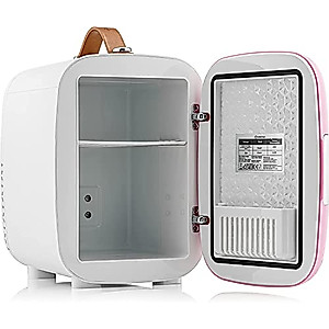 Subcold Pro4 Luxury Mini Fridge Cooler 4 Litre / 6 Cans AC & Exclusive USB ECO Power Option | Portable Small Refrigerator For The Office, Bedroom, Car, Travel, Skincare & Cosmetic (Pink)