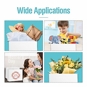 woric 60 PCS White Paper Bags with Handles, Christmas Gift Bag 16 x 6 x 12 inch Large Gift Bag Bulk Shopping Bags for Grocery Small Business Stocking Stuffers