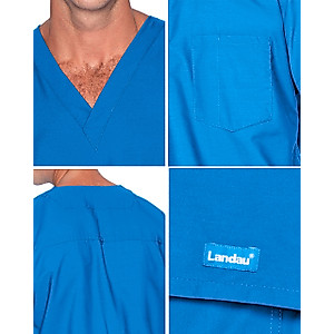 Landau Essentials Unisex Relaxed Fit 1-Pocket V-Neck Scrub Top 7502