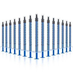 Nuanchu 15 Pieces 1 ml Plastic Syringes with Measurement Multiple Uses Tools for Measuring Liquids, Watering, Feeding Pets, Oil or Glue Applicator