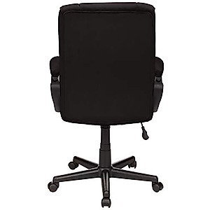 Amazon Basics Classic Office Desk Computer Chair - Adjustable, Swiveling, Ultra-Soft Microfiber, Lumbar Support, 28"D x 25"W x 43.5"H, Black