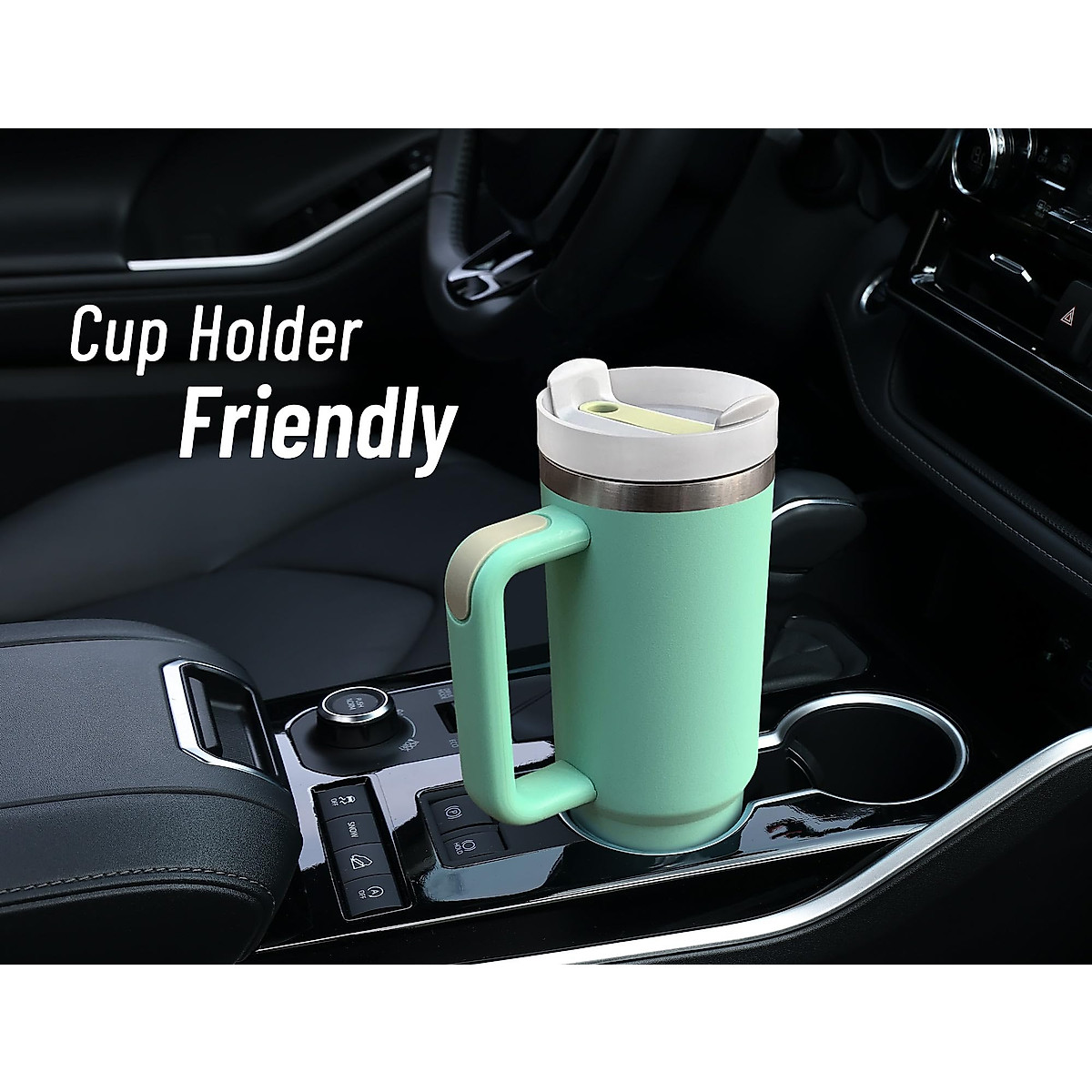 DLOCCOLD 30 oz Stainless Steel Tumbler with Handle, Insulated Tumbler With Lid & Straw, Travel Mug Cup Holder Friendly, Reusable Large Tumbler for for Water, Iced Tea or Coffee, Gift for Men Women